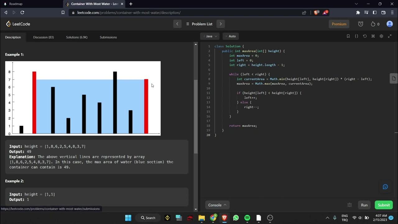 Get Hired In 150 Daysneetcode Day12 Container With Most Water Youtube