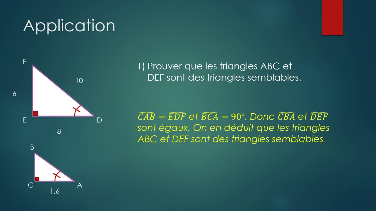 Les triangles semblables - YouTube