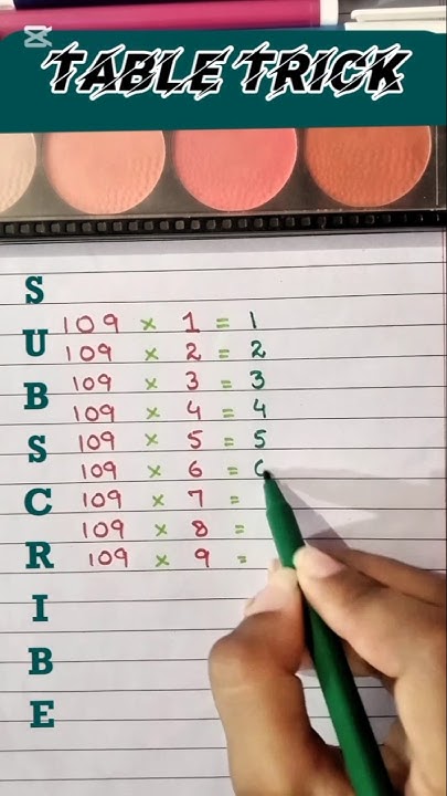 Table Trick|109 Table Trick|Quick amd Easy to Learn #maths #mathstricks #tabletrick #table # ...