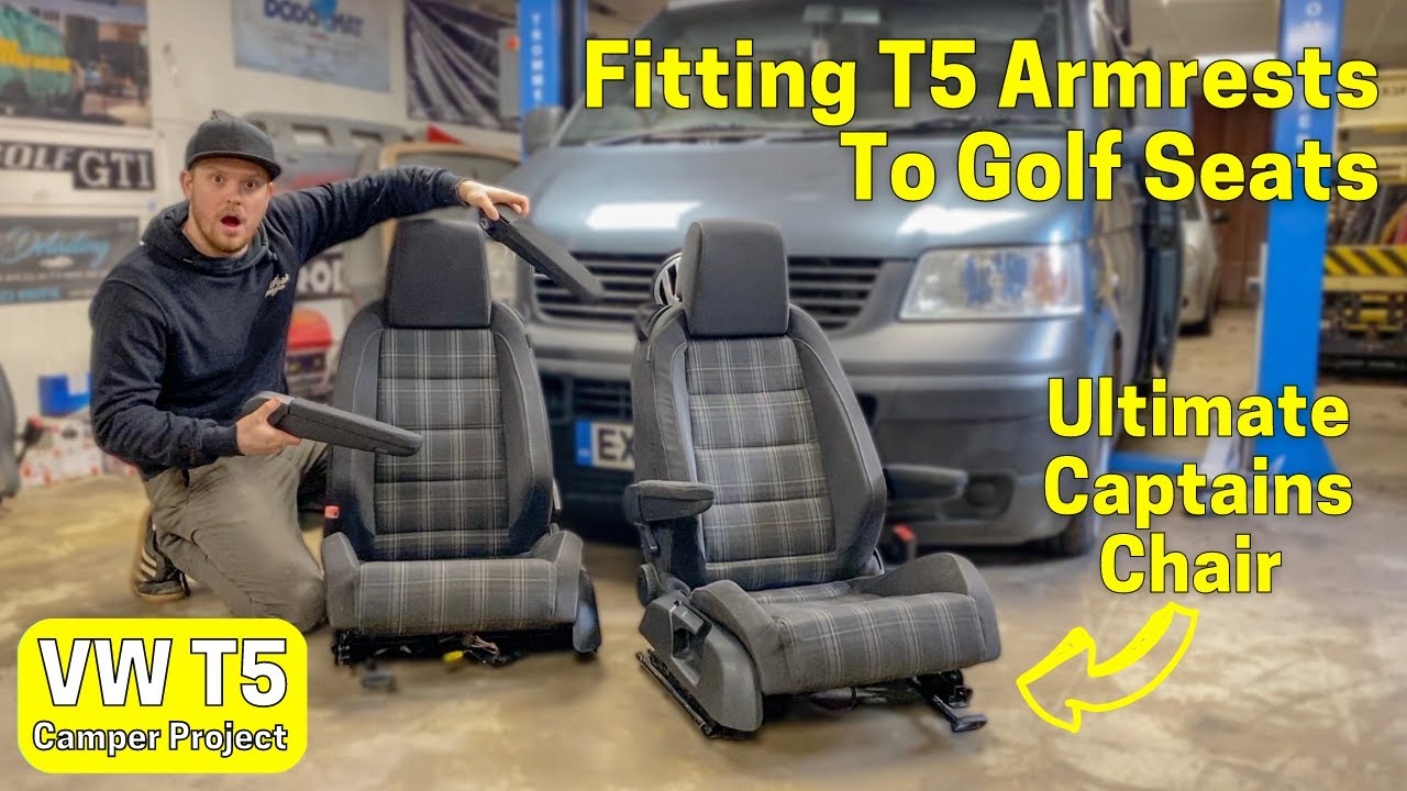 Fitting T5 Arm Rests to Golf Seats - VW T5 Camper Project - YouTube