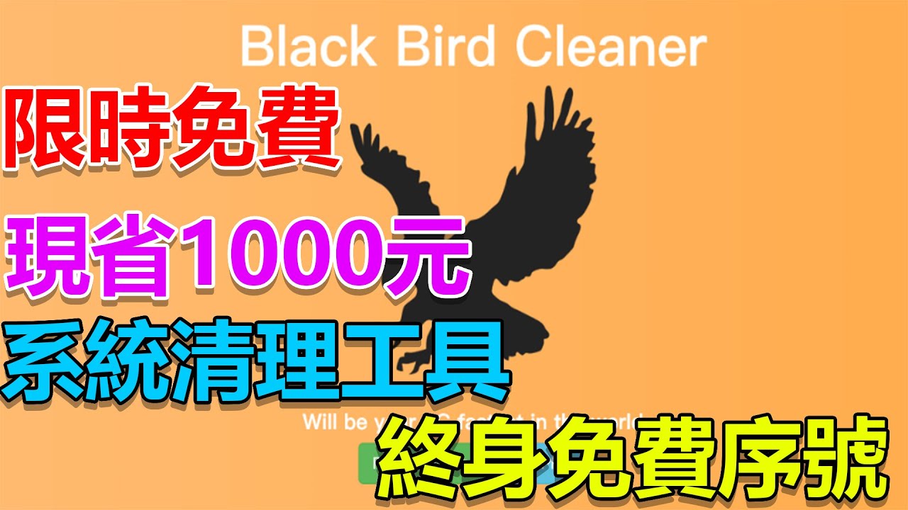 【限時免費】現省1000元！系統清理工具 Black Bird Cleaner PRO 終身免費序號！ - YouTube