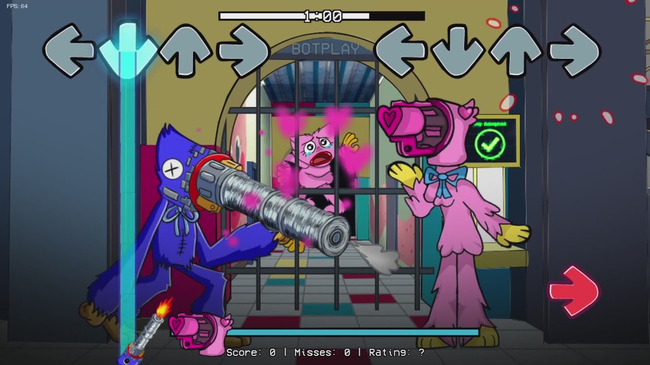 Huggy Wuggy Vs Kissy Missy (Machine Gun Characters) // FNF New Mod x ...