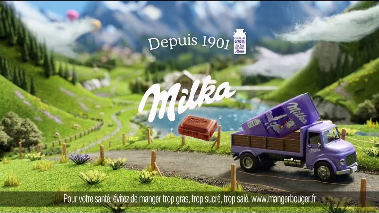 Milka chocolat (vache Gerda) "la tendresse est à l’intérieur ...