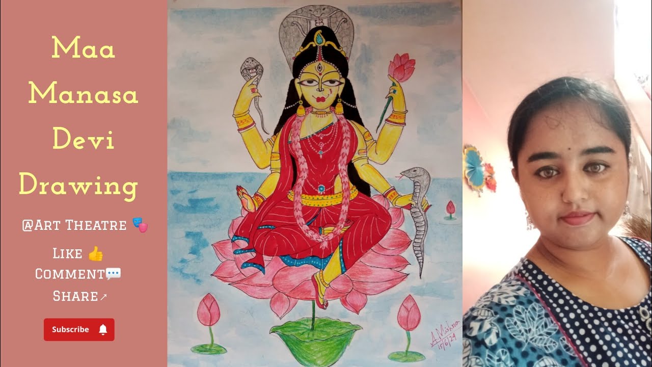 Maa manasa drawing.Mansa Devi drawing.maa manasa devi drawing.# ...