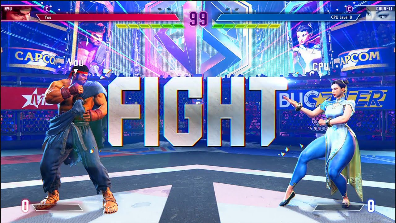 Street Fighter 6 Ryu vs Chun Li Gameplay No Commentary - YouTube
