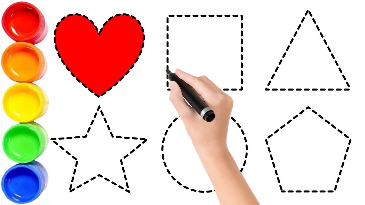 2D shapes drawing for toddlers, Learn 2D shapes, colors for kids ...