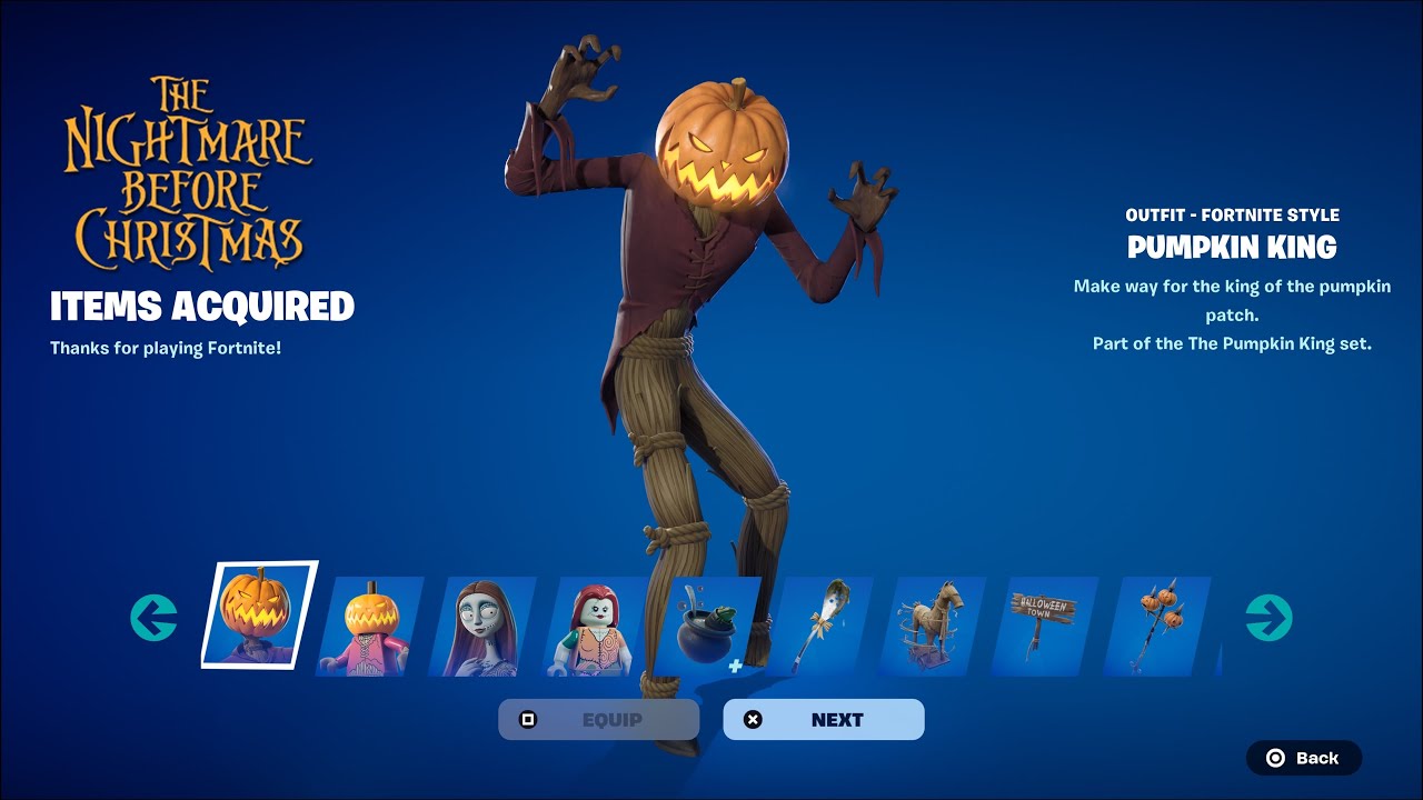 Fortnite Item shop | Pumpkin King & Sally Bundle (Nightmare Before ...