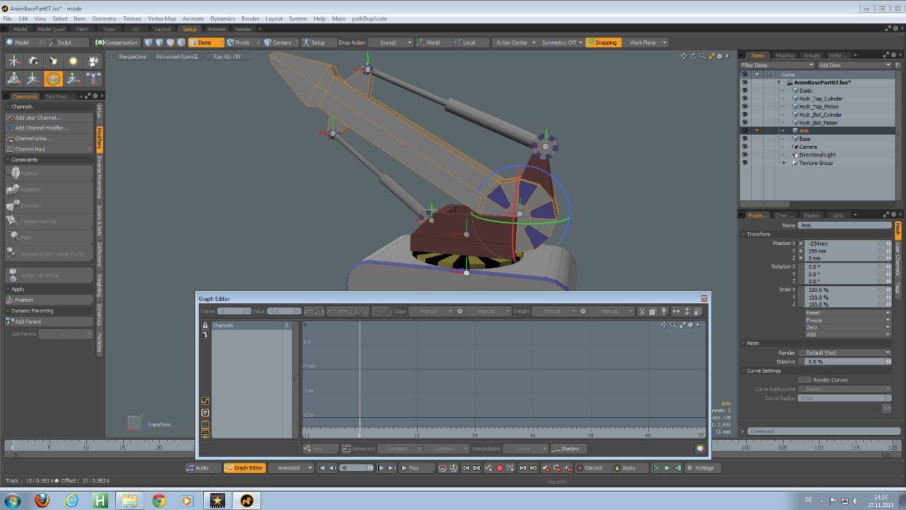 Luxology modo - Animation Basics Part 04 - Robot Arm - YouTube