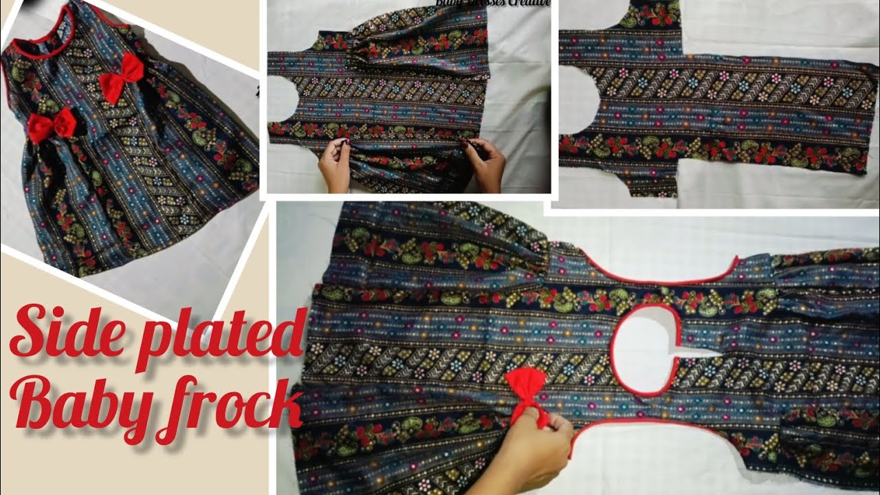 Very Easy Simple Side Plated Baby Frock Cutting And Stitching Step By ...
