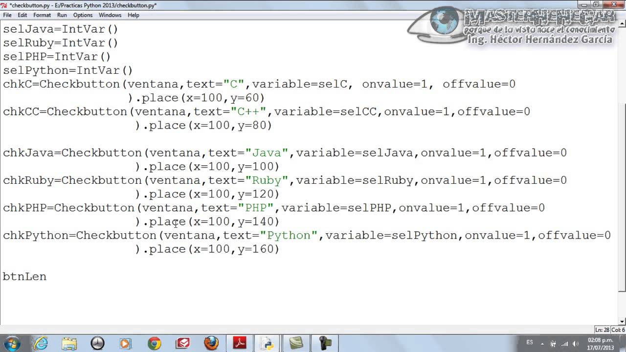45 Cómo Crear Checkbutton Con Tkinter Python Youtube