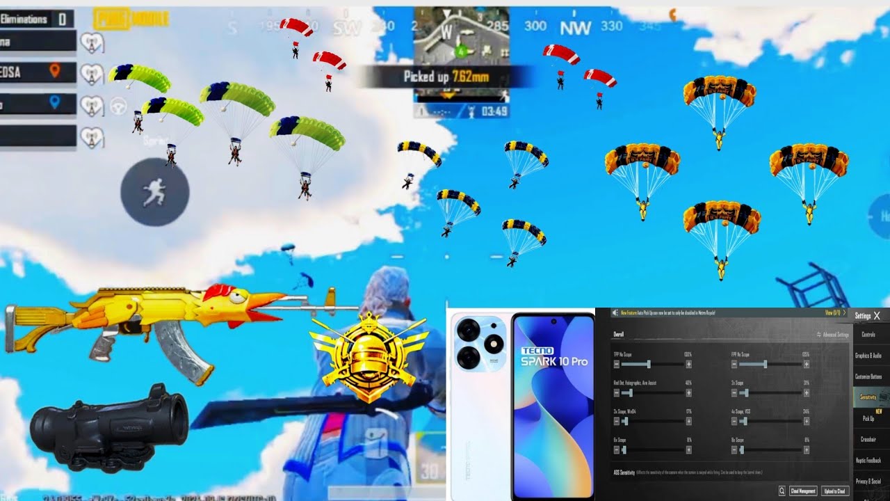 TECNO Spark 10 pro best sensitivity👈 PUBG mobile 😍 - YouTube