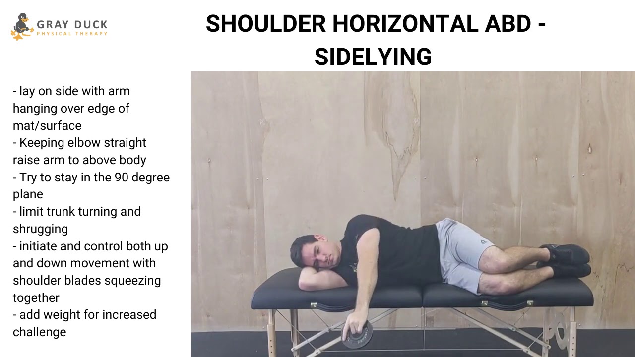 Shoulder Horizontal Abduction - Sidelying - YouTube