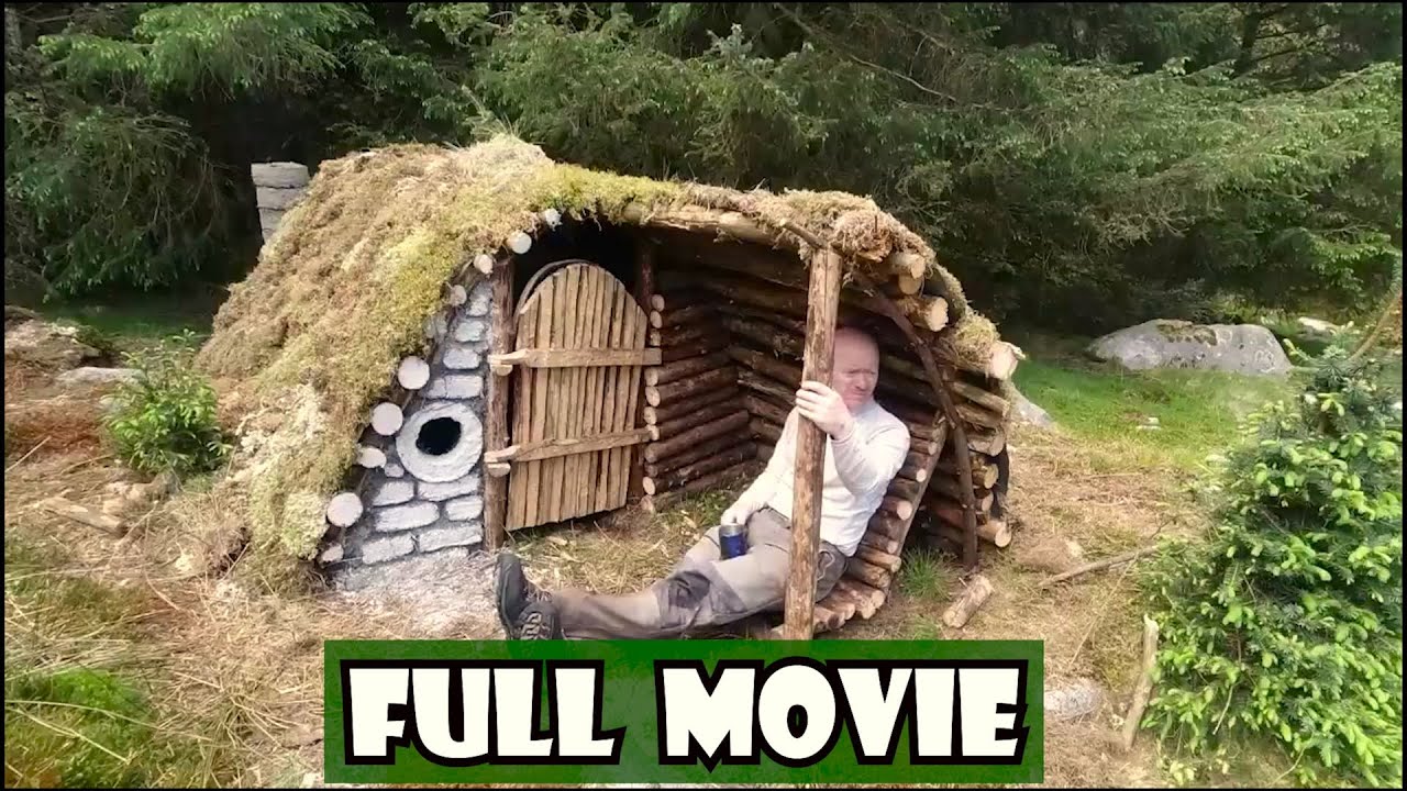 building a bushcraft shelter in the woods - YouTube