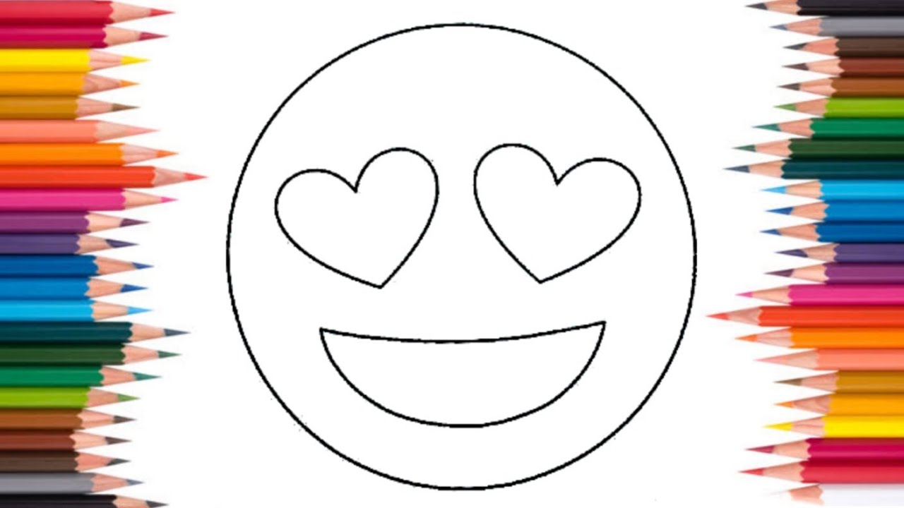 Heart ️ emoji drawing🖌️🎨 | Heart ️ emoji tutorial | Coloring 🌈🦄 craft ...
