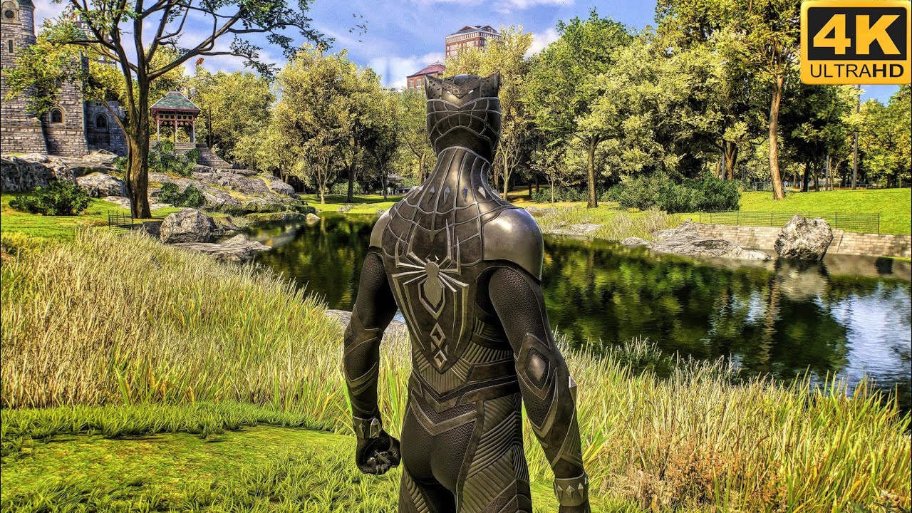 Realistic 4K60Fps Graphics Wakanda forever suit Spiderman 2 - YouTube