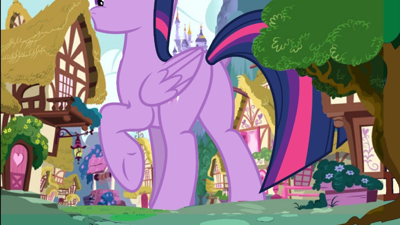 giant twilight sparkle standing by ponyville - YouTube