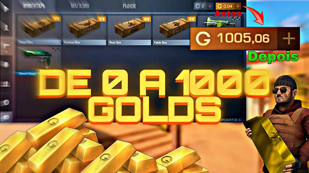 COMO CONSEGUIR GOLD DE GRAÇA NO STANDOFF 2 | DO 0 AO 1000 DE GOLD - YouTube