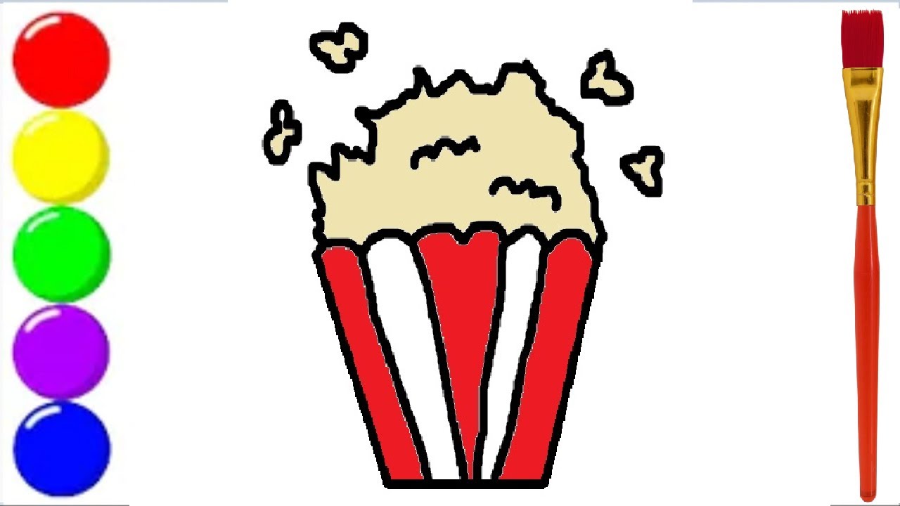 How to Draw a Popcorn Easy Step by Step - YouTube