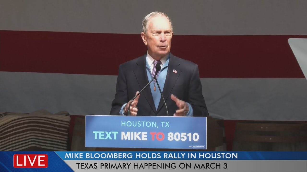 Former NYC Mayor Mike Bloomberg holds campaign rally in Houston - YouTube