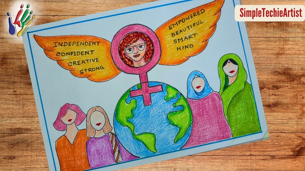 International Women's Day Drawing easy, Women's Equality poster drawing ...