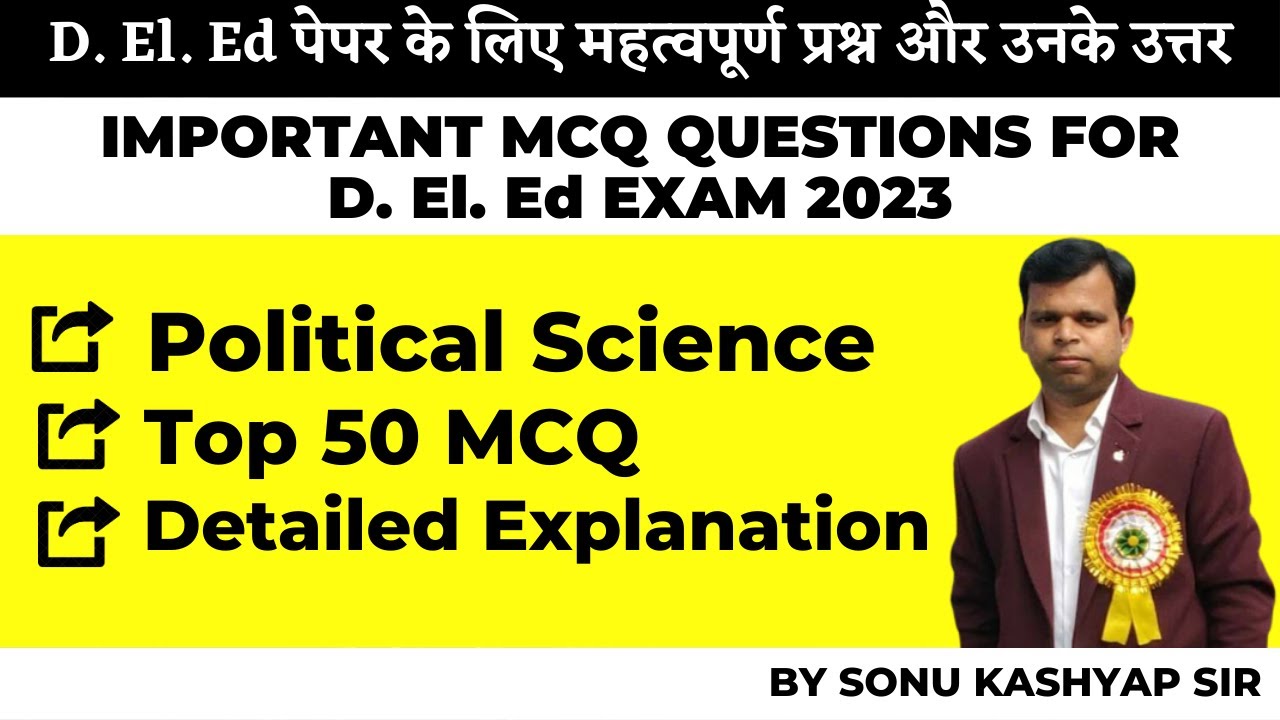 D. EL. ED Important Questions - YouTube