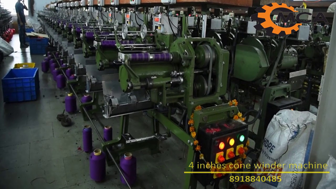 24 HEAD 6 INCH High Speed Cone Winding Machine # 8918840485 - YouTube