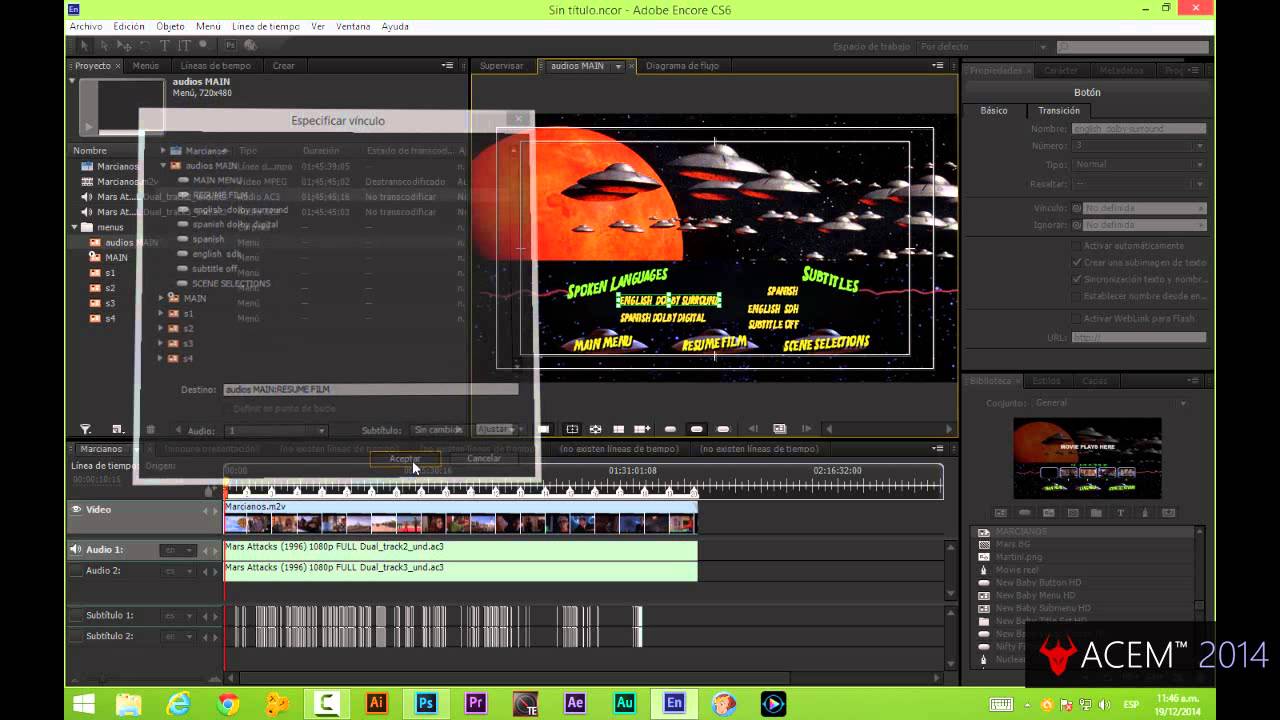 Editar menú Audio/Subtítulo Encore - YouTube