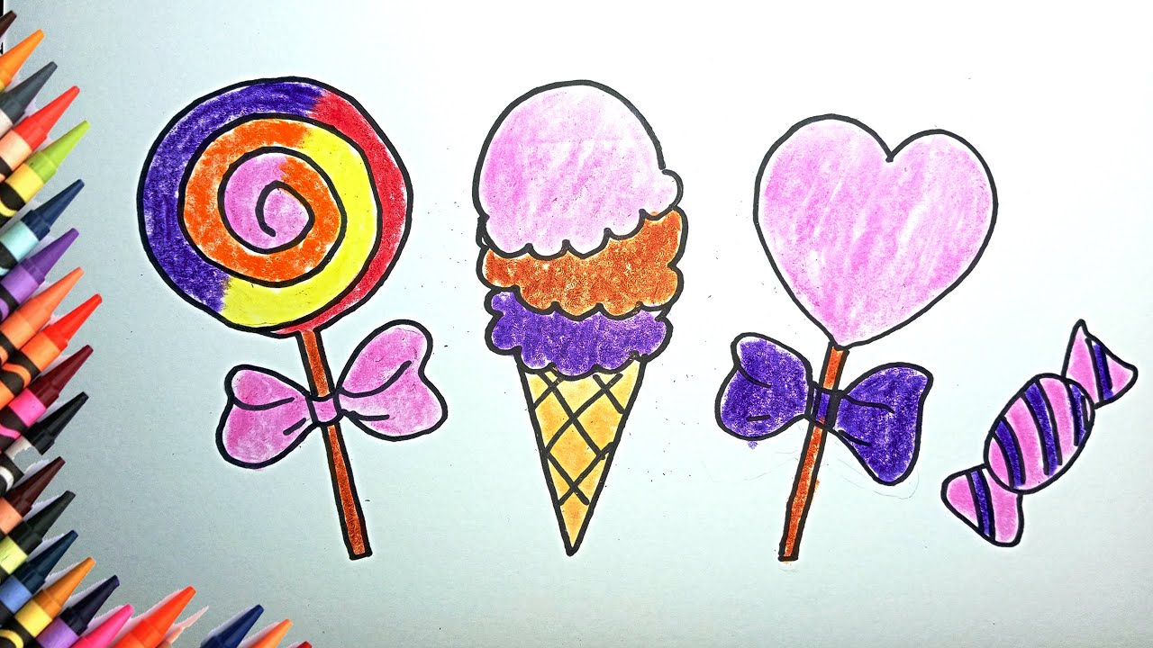 Menggambar Dan Mewarnai Permen Yang Manis - YouTube