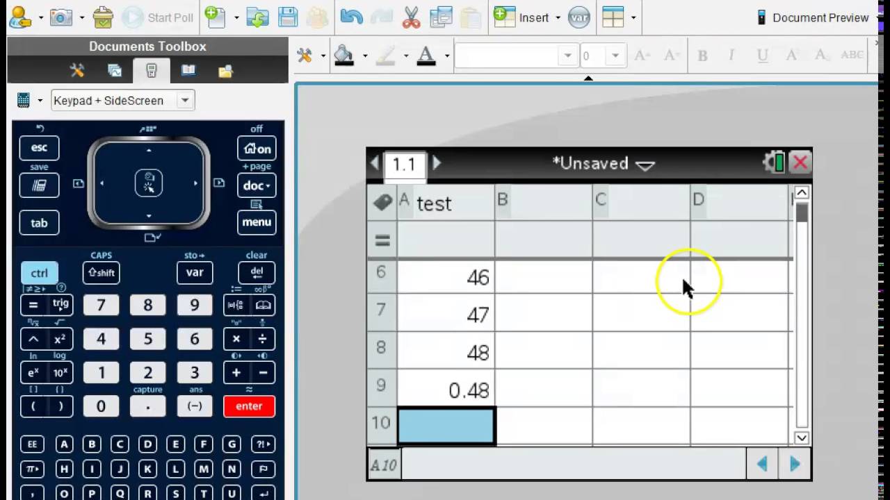 TI Nspire New Document Data And Dotplot YouTube TI Nspire New Document Data And Dotplot YouTube