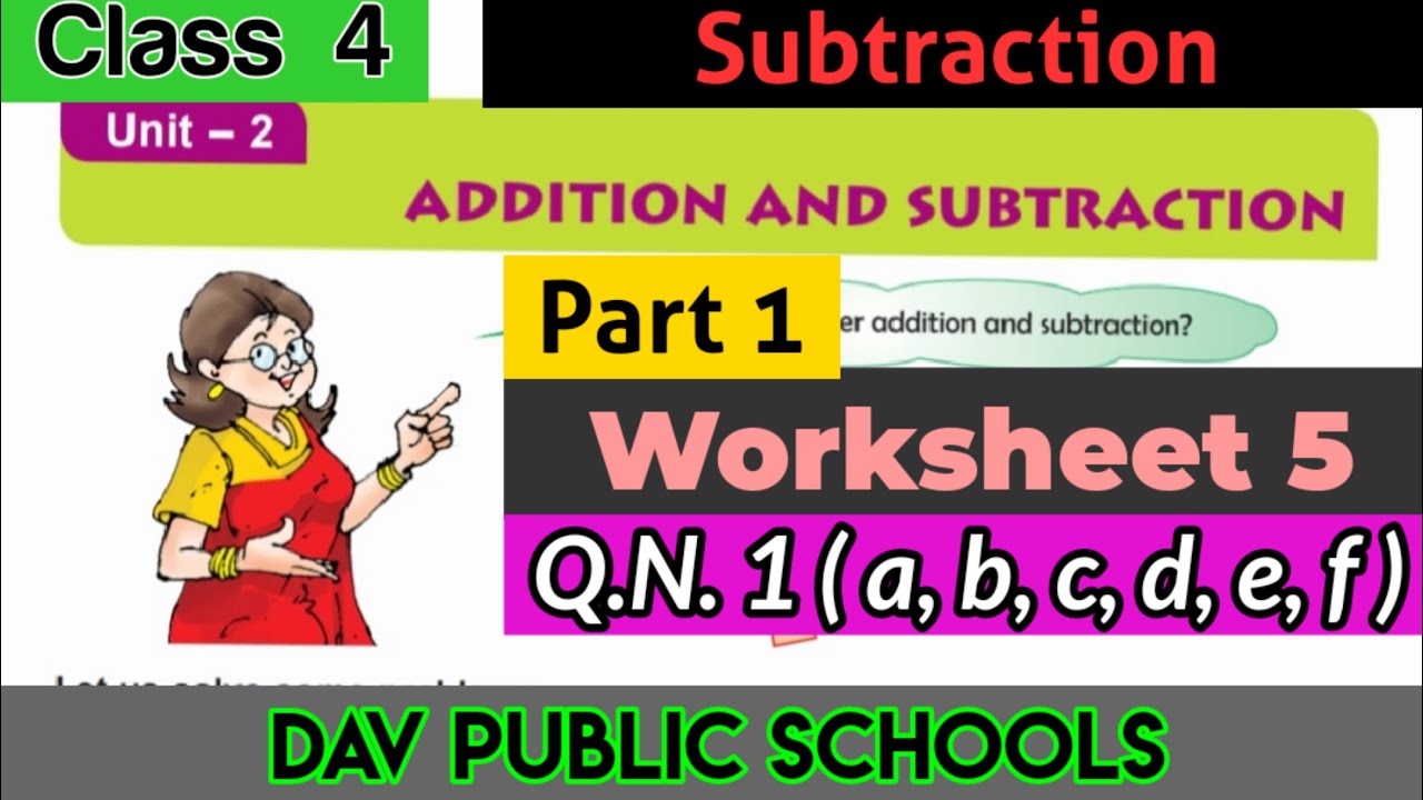 DAV class 4 maths chapter 2 worksheet 5 Q.N.1 - all sums - YouTube