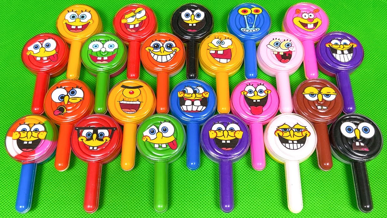 SpongeBob Squarepants - Looking Satisfying Slime Video with Lollipops ...