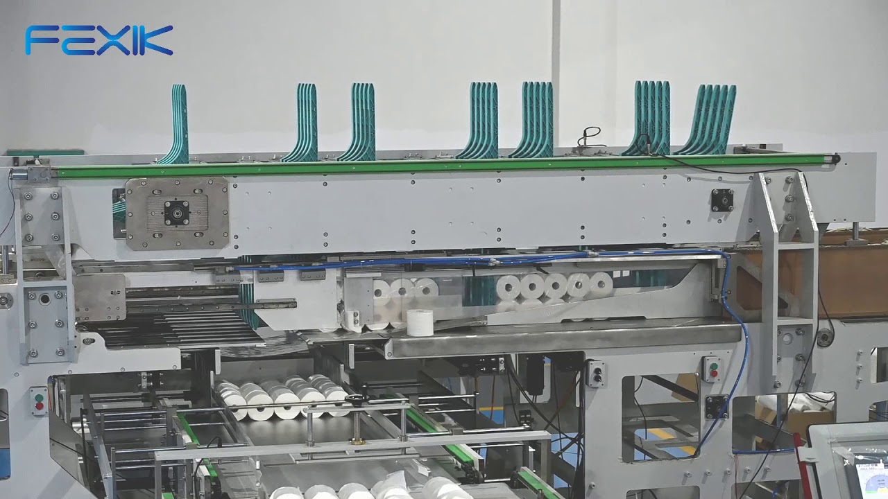 Tissue paper bundling machine - YouTube