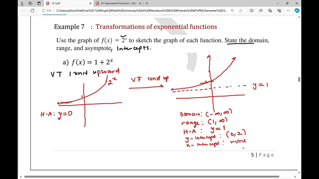 4 1_ Part 2( How to graph exponential functions using transformation) - YouTube