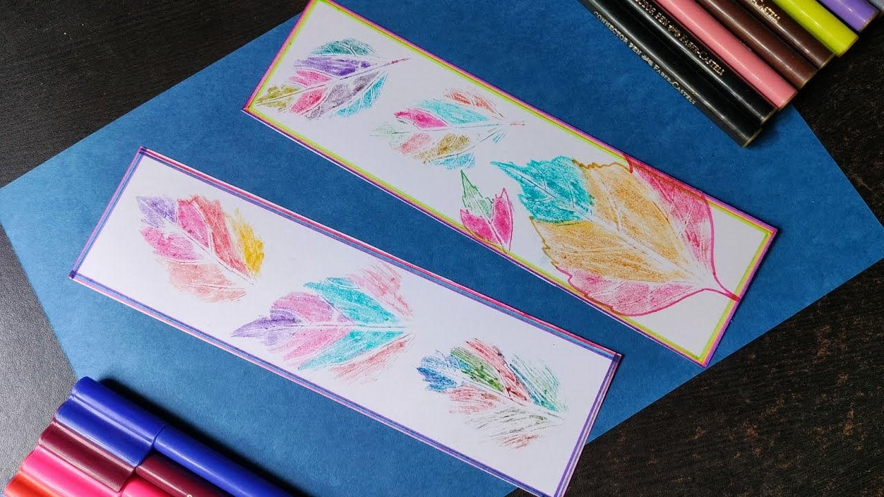 Make a bookmark using leaf and sketch #bookmark #diy #craft #howtomake ...
