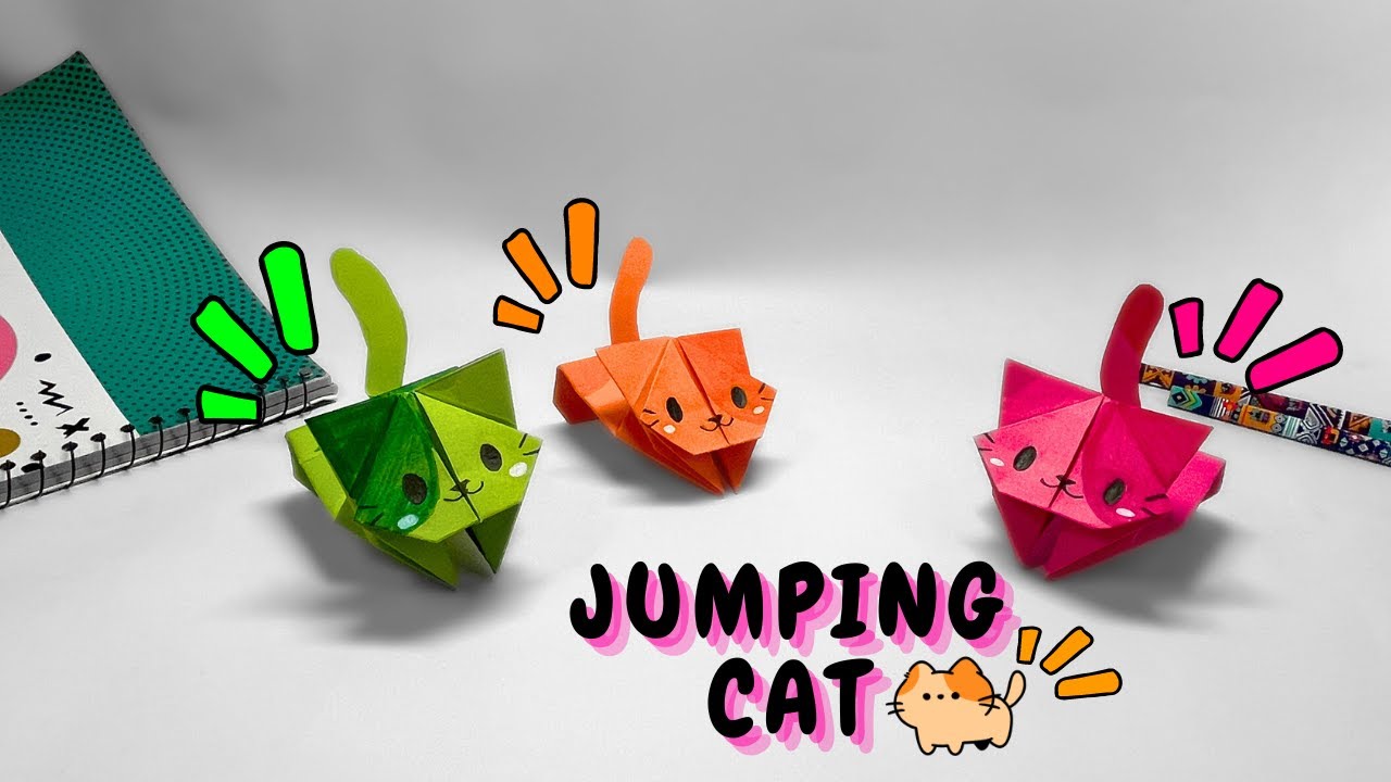Easy DIY Paper Jumping Cat | 3D Paper Amazing Jumping Cat Easy| Jumping ...