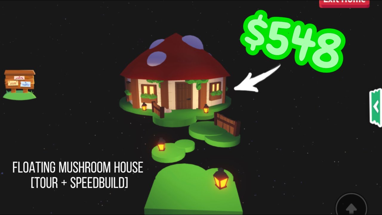 Cheap Floating Mushroom House in Adopt Me! [SPEED BUILD + TOUR] - YouTube
