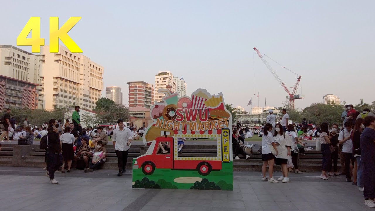[4K] New Night Market only on Fridays / SWU Night Market / Bangkok ...