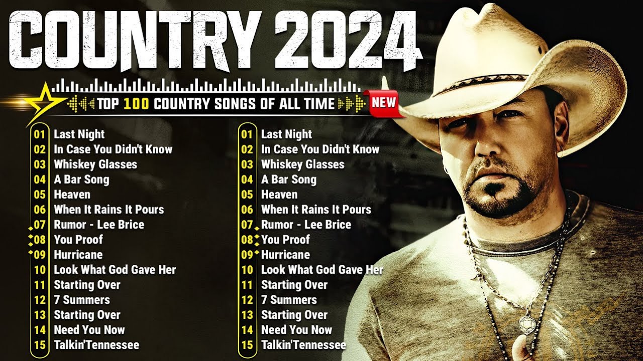 Jason Aldean ~ Country Songs 2024 Luke Combs, Luke Bryan, Morgan Wallen, Chris Stapleton, Brett ...