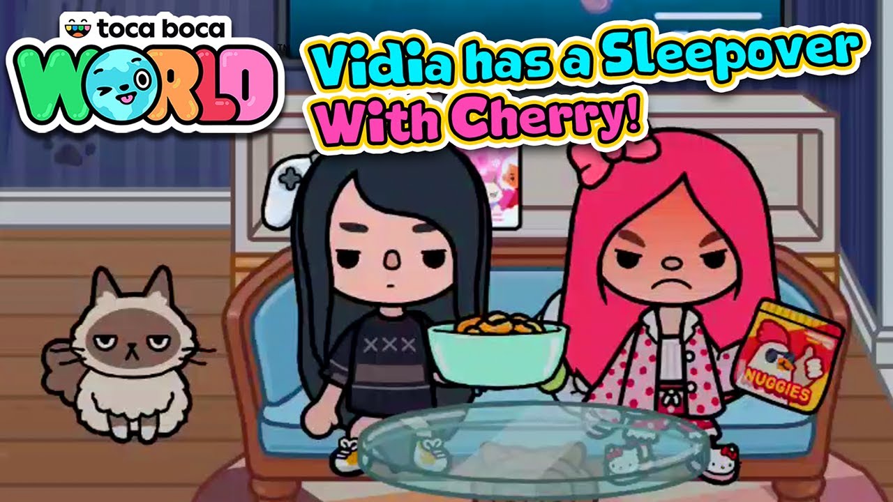 Vidia Has a Sleepover With Cherry! - Toca Life World - YouTube