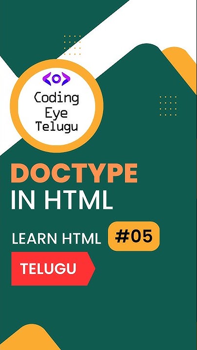 DOCTYPE in HTML - Telugu | Learn HTML #5 | HTML tutorials in Telugu ...