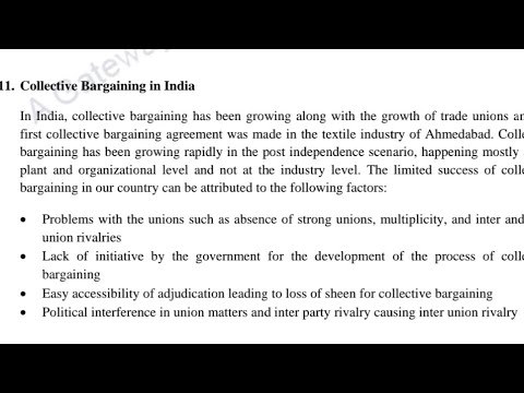 Collective bargaining in India (Human resources management notes) Unit ...