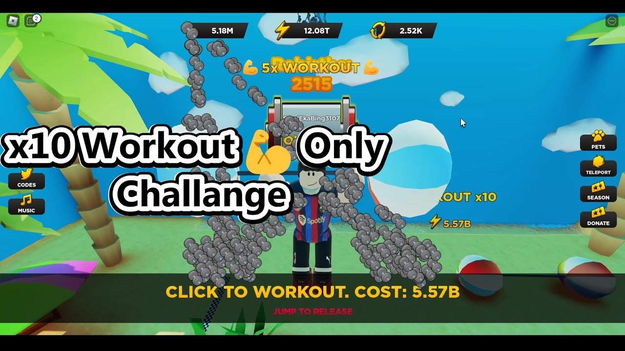 X10 Workout Only Challange in Roblox Strongman Simulator - YouTube