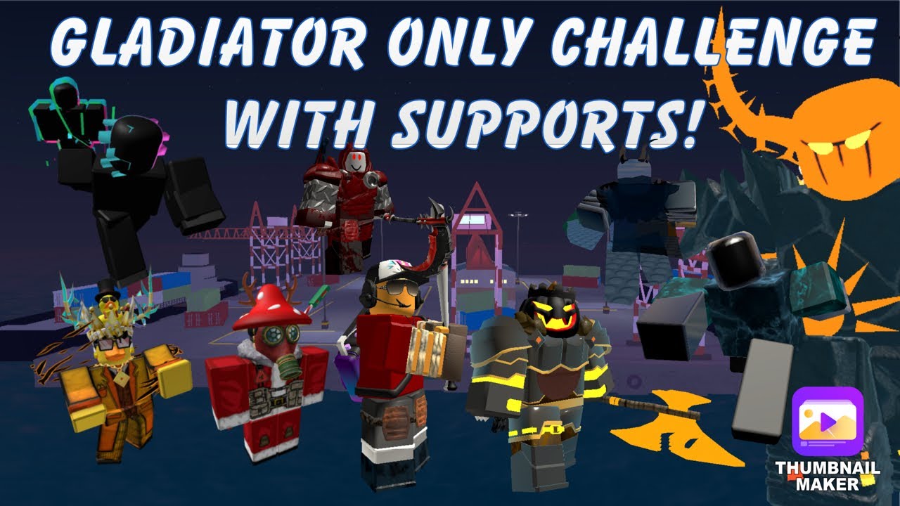 Gladiator Only Challenge With Supports | Roblox Tower Defense Simulator ...