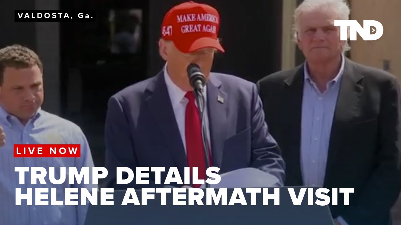 Trump shares remarks after surveying Helene aftermath in Georgia - YouTube
