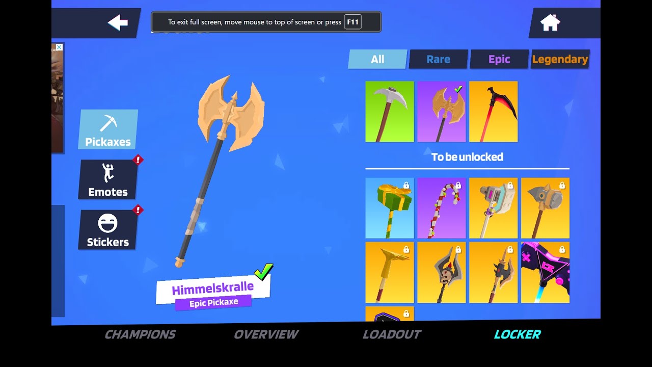 1v1.lol, but I can only use pickaxe and abilities #1v1lol - YouTube