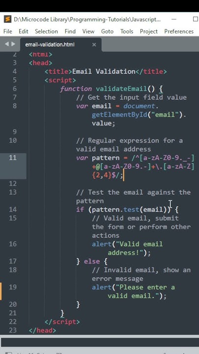 Javascript Email Verification With The Magic Of Regex Shorts Viral Tutorial Youtube