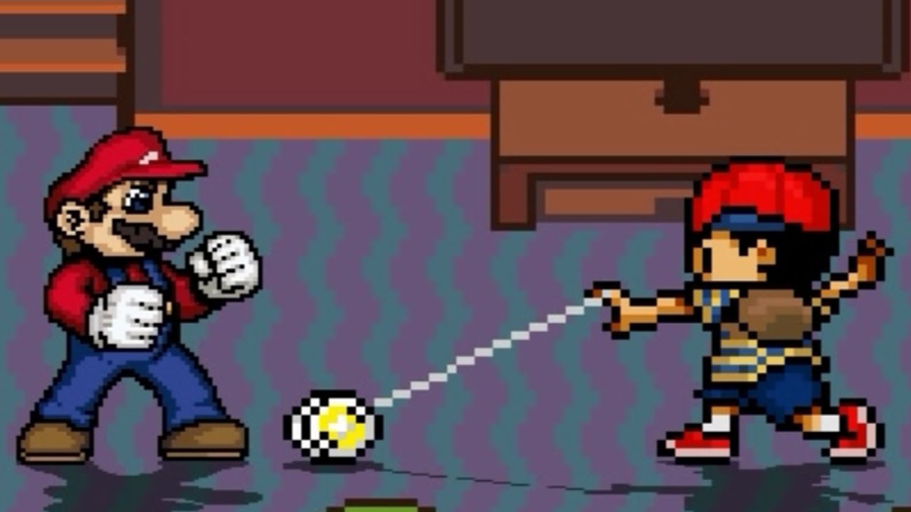 Let's watch MUGEN Battle - POWER UP Super Mario vs NESS (reupload ...