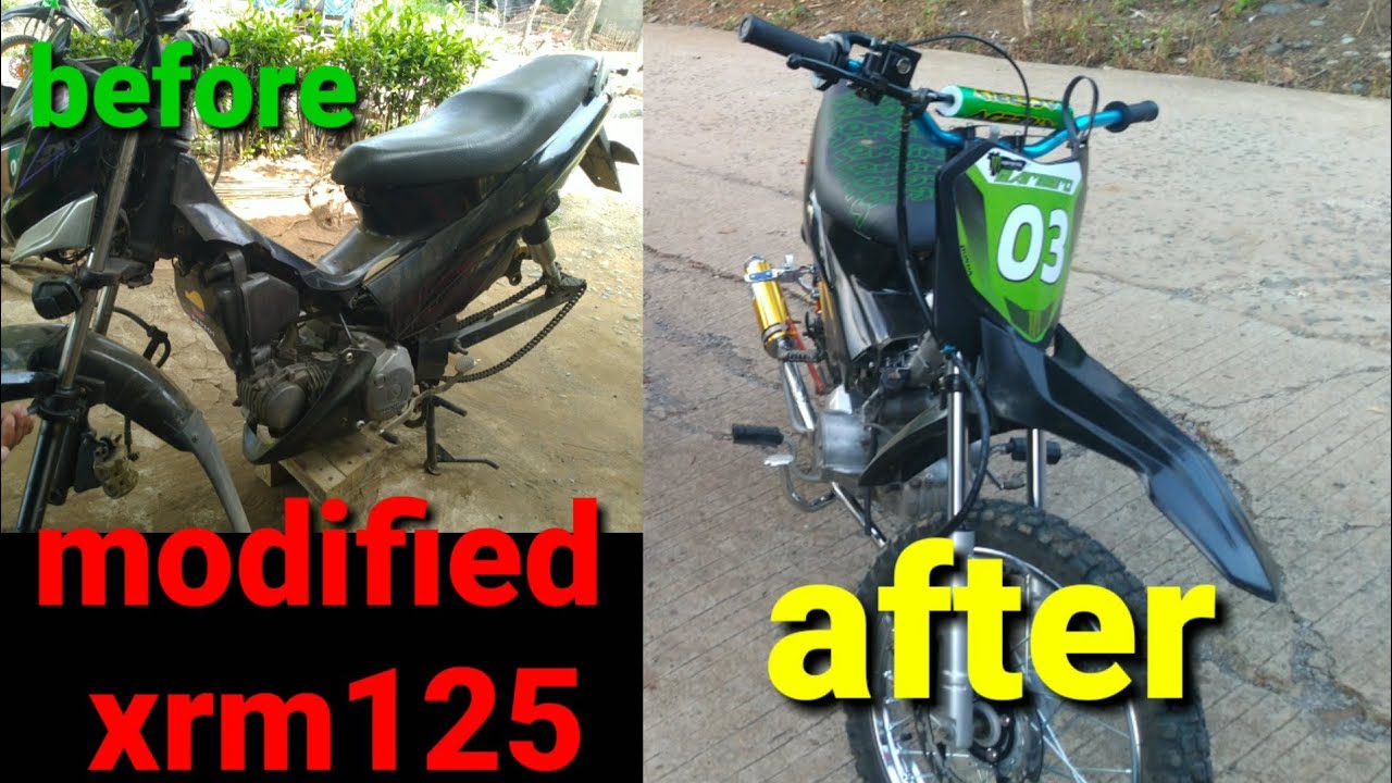MODIFIED XRM125 simpleng set up NG xrm 125 pang motocross - YouTube