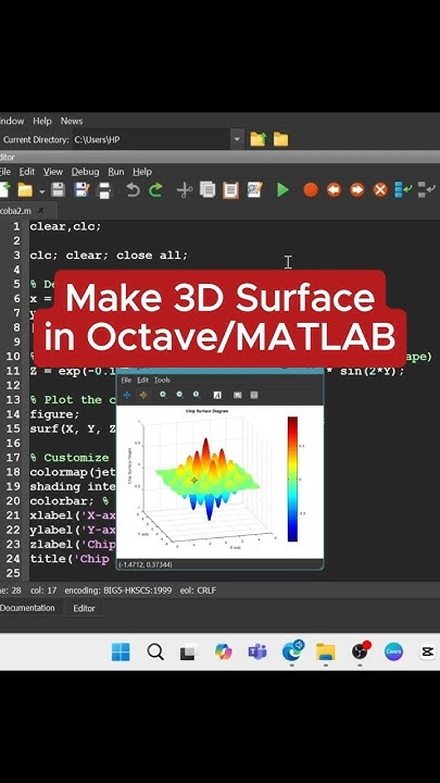 Make 3D Surface Octave Matlab 🌍🔥 - YouTube