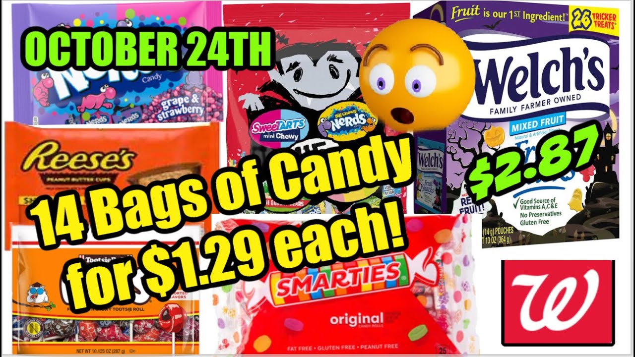 WALGREENS CANDY DEAL 10/24 | 14 Bags for only $1.29 each! - YouTube